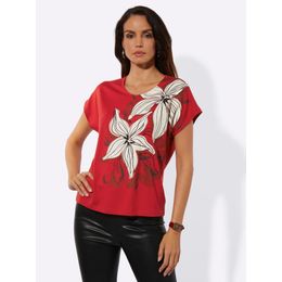 CR&Eacute;ATION L CREATION L Damen Print-Shirt "Druck-Shirt"rot, champagner, bedruckt, Gr. 38, gebl&uuml;mt, gemustert, 95% Viskose, 5% Elasthan, Shirts