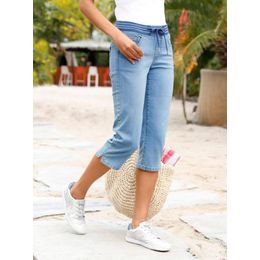 Casual Looks Damen Caprijeans, blau, Gr. 54, unifarben, 81% Baumwolle, 17% Polyester, 2% Elasthan, Jeans