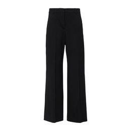 Bundfaltenhose comma, Damen, Gr. 42, N-Gr, schwarz, Web, Obermaterial: 50% Viskose, 42% Polyamid, 8% Elasthan, unifarben, normal lang, Hosen, mit Viskose und Stretch
