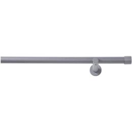 Vorhangstange GOOD LIFE, L:160cm &Oslash;:20mm, grau, Metall, Gardinenstangen, "Gorra", Metallgarnitur, Wandmontage, schlicht, modern