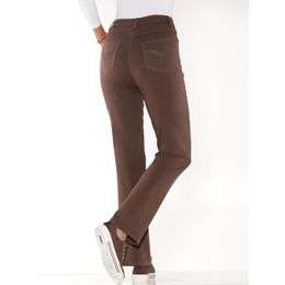 Classic Basics Damen 5-Pocket-Jeans, braun, Gr. 23, unifarben, 98% Baumwolle, 2% Elasthan, Jeans