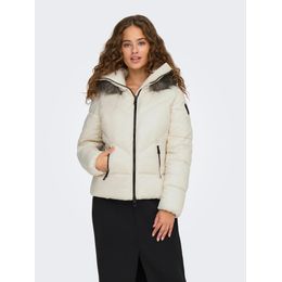 Only Damen Steppjacke "ONLFEVER SHORT PUFFER LIFE CC OTW", beige, Gr. S, unifarben, Web, Obermaterial: 100% Polyamid, Jacken