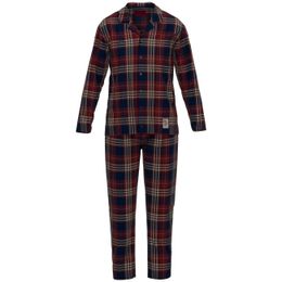 Tom Tailor Herren Schlafanzug "Rhodos", Gr. 50rot, mittel, karo, Obermaterial: 100% Baumwolle, kariert, Homewear-Sets, Langarm, Rundhalsausschnitt,