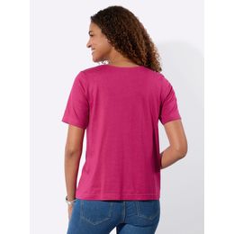 Inspirationen Damen Kurzarmshirt "Kurzarm-Shirt"fuchsia, Gr. 36, unifarben, 50% Baumwolle, 50% Modal, Shirts