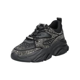 Steve Madden Damen Schn&uuml;rschuh "Steve Madden Sneaker Lederimitat/Mesh", Gr. 39, schwarz, Lederimitat, Textil, Schuhe