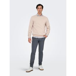 Only & Sons ONLY & SONS Herren Chinos "ONSMARK SLIM DITSY 020934 PANT NOOS", blau, Gr. 36, unifarben, Web, Obermaterial: 64% Viskose, 31% Polyester, 5% Elasthan,