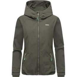 Outdoorjacke Ragwear "Dizzie A YOUMODO", Gr. 4XL (48), olivgr&uuml;n, Material: 68% Baumwolle, 32% Nylon, regular fit h&uuml;ftbedeckend, hoch geschlossener Ausschnitt, &Auml;rmel ohne &Auml;rmelschlitz elastischer Bund mit innenliegendem Gummizug, Jacken Outdoorjacke, Leichte &Uuml;bergangsjacke mit gro&szlig;er Kapuze