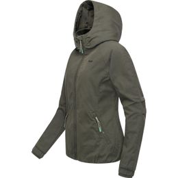 Ragwear Damen Outdoorjacke "Dizzie A YOUMODO", gr&uuml;n, Gr. XXXL, Material: 68% Baumwolle, 32% Nylon, Jacken, Leichte &Uuml;bergangsjacke mit gro&szlig;er Kapuze