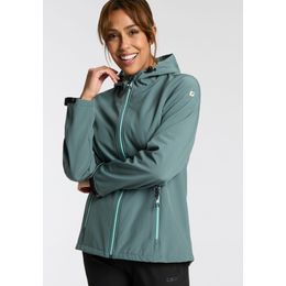 Killtec Damen Softshelljacke, gr&uuml;n, Gr. 44, unifarben mit Farbeinsatz, Softshell, Obermaterial: 100% Polyester, Jacken