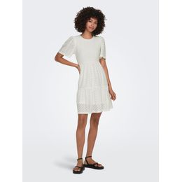 Jacqueline de Yong JDY Damen Minikleid "JDYCARLA CATHINKA S/S DRESS JRS NOOS", wei&szlig;, Gr. XL, unifarben, Jersey, Obermaterial: 95% Polyester, 5% Elasthan, Kleider,