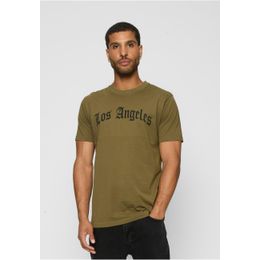 MisterTee Damen T-Shirt "MisterTee Herren Los Angeles Wording Tee"olive, Gr. M, bedruckt, 100% Baumwolle, Shirts
