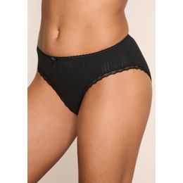 Vivance Damen Jazz-Pants Slips, Gr. 40, schwarz-wei&szlig;, Obermaterial: 100% Baumwolle, unifarben, Unterhosen, aus feiner Pointelle-Ware mit Spitze,