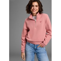 Laura Scott Damen Sweater, rosa, Gr. 40, bestickt, unifarben, angeraute Sweatware, Obermaterial: 60% Baumwolle, 40% Polyester, Sweatshirts, Modisch