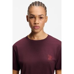 HUGO UNDERWEAR Damen Pyjamaoberteil, Gr. L, braun, Jersey, Obermaterial: 60% Modal, 32% Baumwolle, 8% Elasthan, Shirts, aus Stretch-Jersey mit