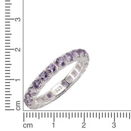 ZEEme Damen Fingerring "925/- Sterling Silber rhodiniert Amethyst", 056 (17,8), Silber 925 (Sterlingsilber), wei&szlig;, Silber 925 (Sterlingsilber),