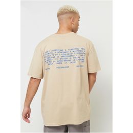 Merchcode Herren T-Shirt "Merchcode Post Malone Tracklist Oversize Tee", beige, Gr. M, bedruckt, 100% Baumwolle, Shirts