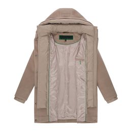 Navahoo Damen Kurzmantel "Flauschwunder 14", grau, Gr. M, Obermaterial: 90% Polyacryl, 8% Viskose, 2% Elasthan. Obermaterial 2: 100% Polyester.