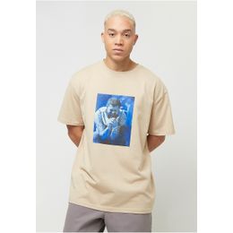 Merchcode Herren T-Shirt "Merchcode Post Malone Tracklist Oversize Tee", beige, Gr. L, bedruckt, 100% Baumwolle, Shirts