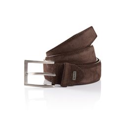 MONTI Herren Lederg&uuml;rtel "TORONTO", braun, Gr. 115, Rindsleder, G&uuml;rtel, Veloursoptik, matt, elegant, weich, mit Logo