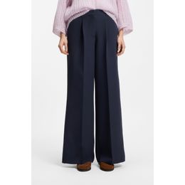 BOSS Orange Damen Anzughose "Tiwi Premium Damenmode"dunkelblau 408, Gr. 42, unifarben, Web, Obermaterial: 87% Polyester, 13% Elasthan, Hosen, Wide