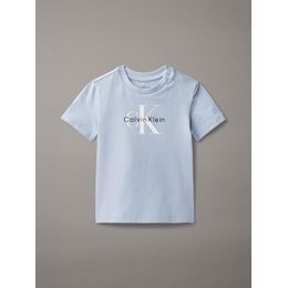 M&auml;dchen T-Shirt "MONOGRAM SS T-SHIRT", Calvin Klein Jeans, Gr. 92, blau, Jersey, Obermaterial: 93% Baumwolle, 7% Elasthan, unifarben, Shirts, f&uuml;r