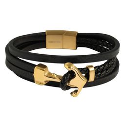 Adelia&acute;s ADELIA ́S Herren Edelstahlarmband "Herren Armband aus Edelstahl", 19, Edelstahl, schwarz, Edelstahl, Armb&auml;nder