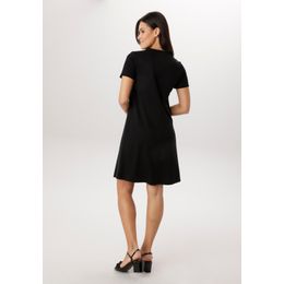 Damen Jerseykleid, schwarz, Gr. 40, Aniston SELECTED, unifarben, Milano Rib, Obermaterial: 85% Viskose, 10% Polyester, 5% Elasthan, Kleider, mit 3