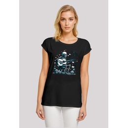 F4NT4STIC Damen T-Shirt "Skelett spielt Gitarre, Musik, Liebe", schwarz, Gr. 5XL, Obermaterial: 100% Baumwolle, Shirts, Premium Qualit&auml;t