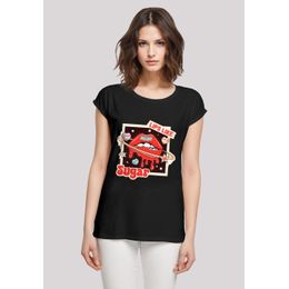 F4NT4STIC Damen T-Shirt "Lips like sugar retro Valentinstag", schwarz, Gr. M, Obermaterial: 100% Baumwolle, Shirts, Premium Qualit&auml;t