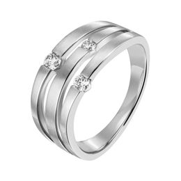 Jobo Damen Diamantring "Ring Wei&szlig;goldring breit", 58, SI = kleine Einschl&uuml;sse, Diamanten Wei&szlig;gold 585wei&szlig;gold 585, Diamanten, Wei&szlig;gold 585,