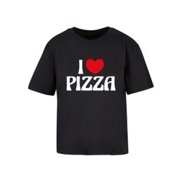MISS TEE Damen T-Shirt "Miss Tee Pizza Love Tee"schwarz, Gr. L, bedruckt, 100% Baumwolle, Shirts