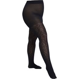 Camano Damen Feinstrumpfhose "fine curvy", Gr. 44, schwarz, Obermaterial: 91% Polyamid, 9% Elasthan, Strumpfhosen, Curvy-Tights, Leo-Muster