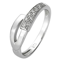 Jobo Damen Silberring "Ring Damenring", 50, Silber 925 (Sterlingsilber), silber, Silber 925 (Sterlingsilber), Fingerringe, 925 Silber mit 13 Zirkonia