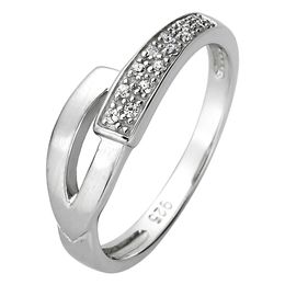 Jobo Damen Silberring "Ring Damenring", 54, Silber 925 (Sterlingsilber), silber, Silber 925 (Sterlingsilber), Fingerringe, 925 Silber mit 13 Zirkonia