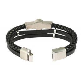 Adelia&acute;s ADELIA ́S Herren Edelstahlarmband "Herren Armband aus Edelstahl", 21, Edelstahlschwarz silber, Edelstahl, Armb&auml;nder
