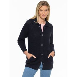 Walbusch Merino-Strickjacke Waffelstruktur