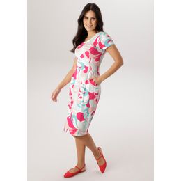Damen Jerseykleid, bunt, Gr. 44, Aniston SELECTED, bedruckt, gebl&uuml;mt, gemustert, Single Jersey, Obermaterial: 95% Viskose, 5% Elasthan, Kleider, mit