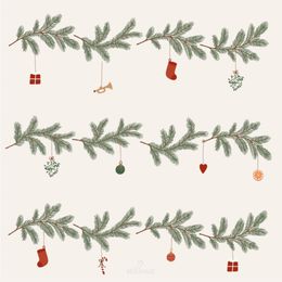 IB Laursen Papier Serviette 20x20 cm Weihnachtsgirlanden 50er skandinavische Deko Online Shop