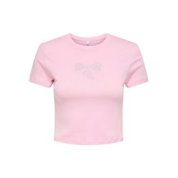 Only T-Shirt 'ONLKira' Damen Gr&ouml;&szlig;e S rosa / silber