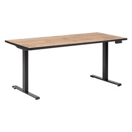 Tchibo - Elektrisch h&ouml;henverstellbarer Schreibtisch mit Kabelf&uuml;hrung - 160x75x73cm - schwarz - Holz / Metall