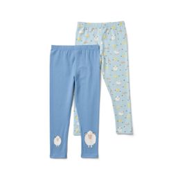 Tchibo - 2 Kinder-Leggings - Baby - Gr. 62/68 - blau/print