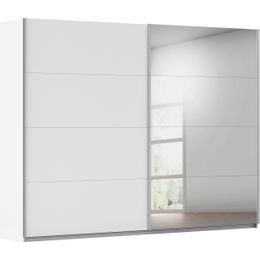 Schwebet&uuml;renschrank OTTO HOME "Kleiderschrank Schrank Garderobe Schlafzimmerschrank THANOS", wei&szlig; (alpinwei&szlig; mit spiegel), B:271cm H:210cm T:62cm, Holzwerkstoff, Schr&auml;nke, Schwebet&uuml;renschrank, Optional mit Spiegel, Metall-Griffleisten alufarben MADE IN GERMANY, Topseller