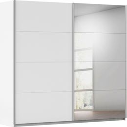 Schwebet&uuml;renschrank OTTO HOME "Kleiderschrank Schrank Garderobe Schlafzimmerschrank THANOS", wei&szlig; (alpinwei&szlig; mit spiegel), B:226cm H:229cm T:62cm, Holzwerkstoff, Schr&auml;nke, Schwebet&uuml;renschrank, Optional mit Spiegel, Metall-Griffleisten alufarben MADE IN GERMANY
