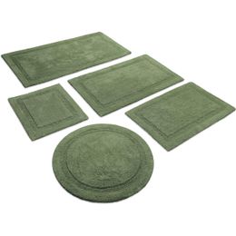 Badematte WECON HOME BASICS "Knut", gr&uuml;n, H:20mm, Baumwolle, Badematten, Badematte, waschbar, rutschfest, strapazierf&auml;hig, pflegeleicht, Bord&uuml;re, weich