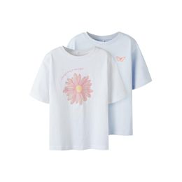 name it T-Shirt 'NKFHelka' M&auml;dchen Gr&ouml;&szlig;e 158/164 blau / honig / dunkelpink / wei&szlig;