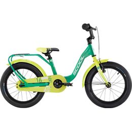 S'COOL Kinderfahrrad S&rsquo;COOL "S'COOL niXe 16-1S - Green/Lime" Gr. 24, gr&uuml;n, lime, Fahrr&auml;der, Kinder, 24cm, 16 Zoll (40,64cm), St&uuml;tzr&auml;der montierbar
