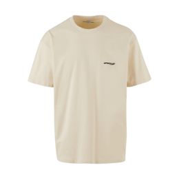 T-Shirt "Upscale by Mister Tee Upscale Core EMB Oversize Tee", Damen, Gr. XXL, sand, 100% Baumwolle, UPSCALE BY MISTER TEE, bedruckt, oversize, Rundhals, Shirts T-Shirt