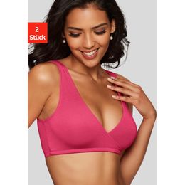 Still-BH Petite Fleur, Damen, Gr. 36, N-Gr, pink (pink, wei&szlig;), Jersey, Obermaterial: 95% Modal, 5% Elasthan, Basic, BHs Still-BH, aus seidig weichem Modal Material ohne B&uuml;gel in Wickel-Schlupf Form