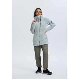 Fleecejacke Icepeak "Icepeak CHELLES", Damen, Gr. M (38), powder, Obermaterial: 100% Polyester, Jacken Fleecejacke, mit verstellbarer Kapuze, schnell trocknendes Material