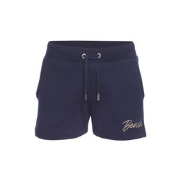 Damen Relaxshorts, BENCH. LOUNGEWEAR, Gr. 36navy, Interlock, Obermaterial: 100% Baumwolle, unifarben, Basic, Hosen, mit kleiner gl&auml;nzenden